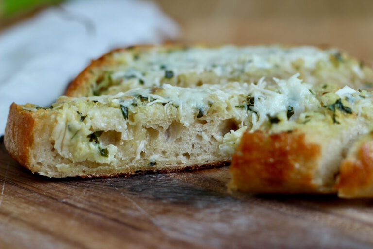 Homemade Sourdough Garlic Bread with Cheese - Everyday Homemade