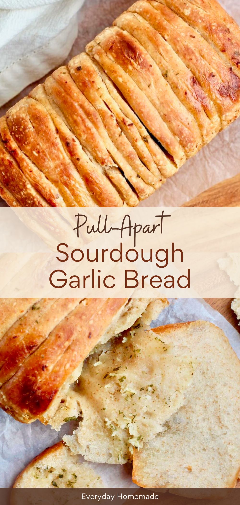 Sourdough Pull Apart Garlic Bread - Everyday Homemade